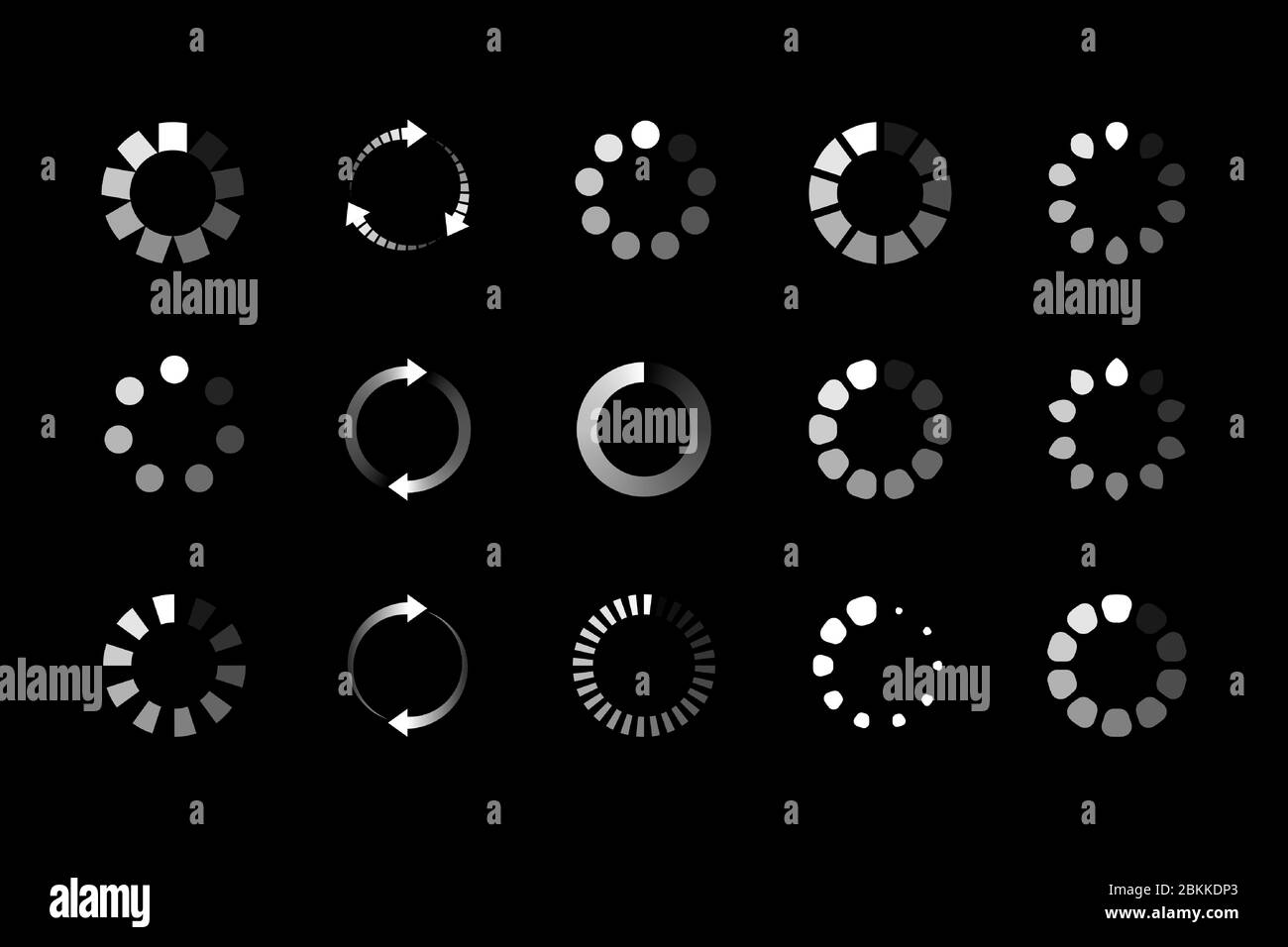 Set Of Website Loading Icon Circle Buffer Loader Or Preloader Vector Illustration Stock Vector