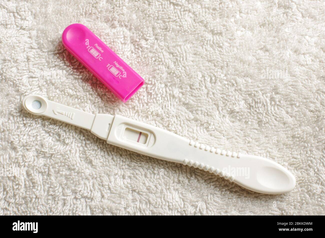 Family planning concept pregnancy test on the white towel Stock Photo ...