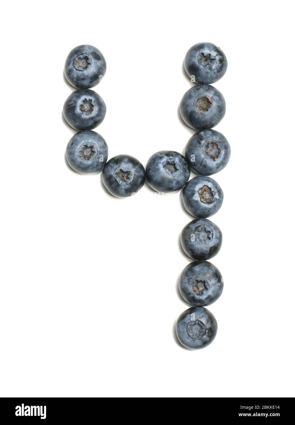 Number 4 arranged from northern highbush blueberry isolated on the ...