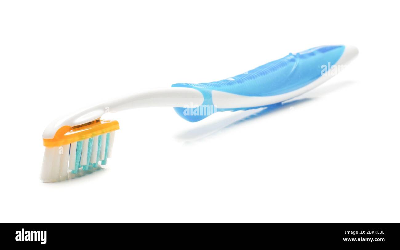 New blue toothbrush isolated on the white background Stock Photo - Alamy