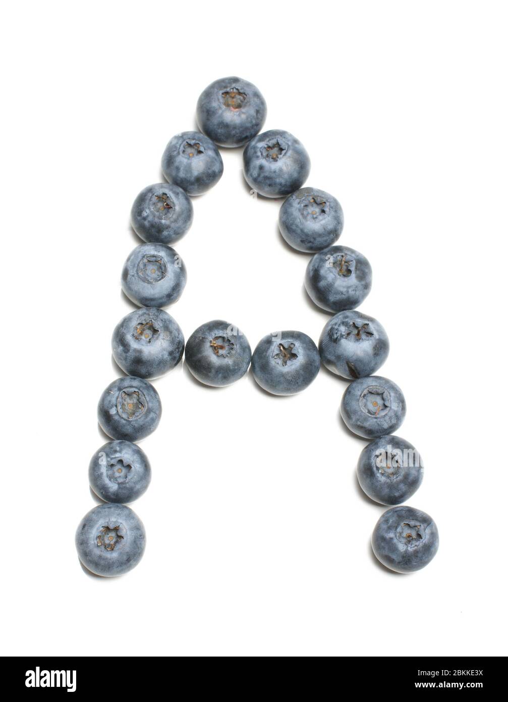 Alphabet letter a arranged from northern highbush blueberry isolated on ...