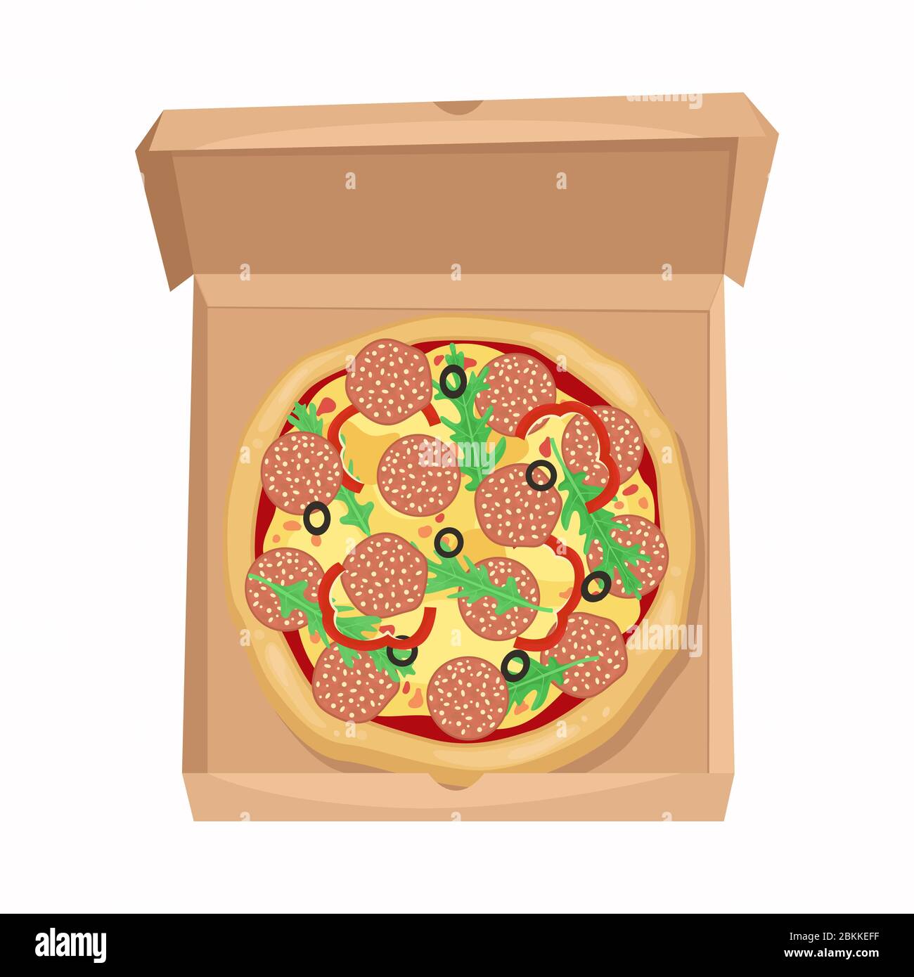 Pizza box in top view Cut Out Stock Images & Pictures - Alamy