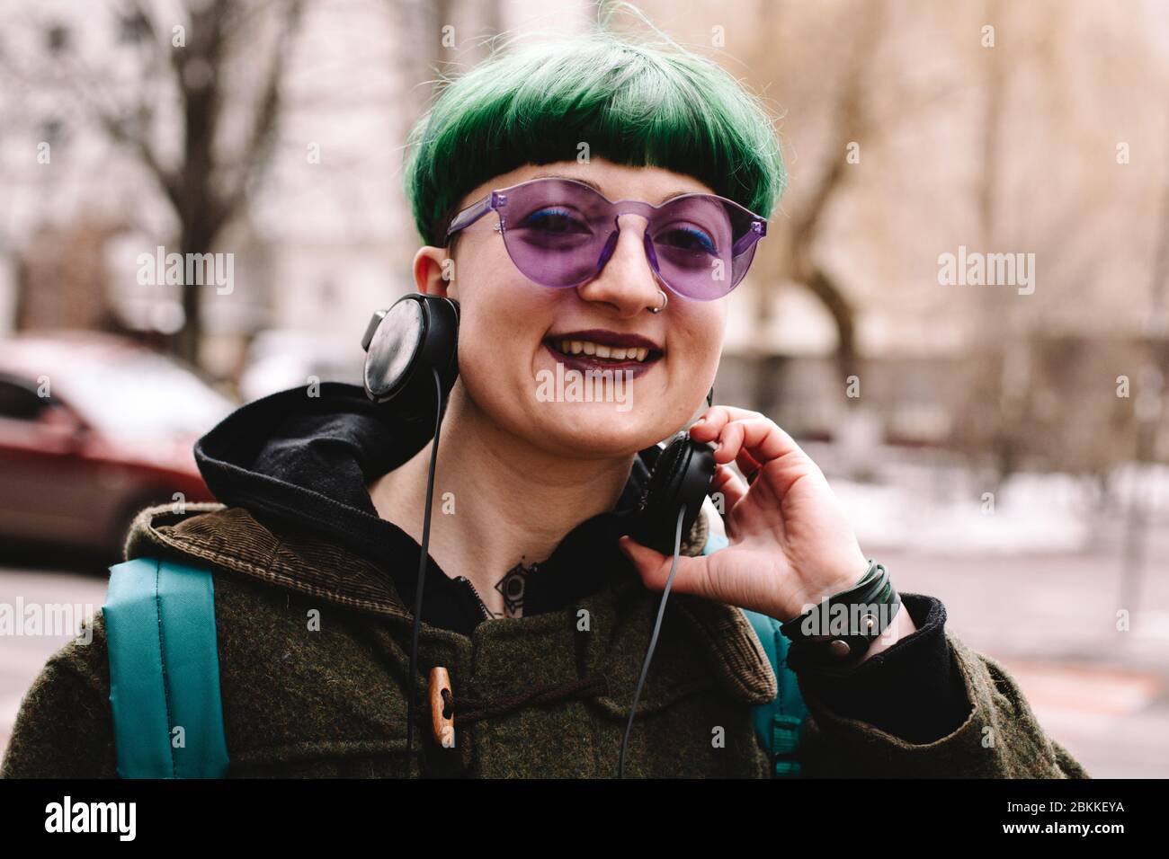 Non binary person listening hi-res stock photography and images - Alamy