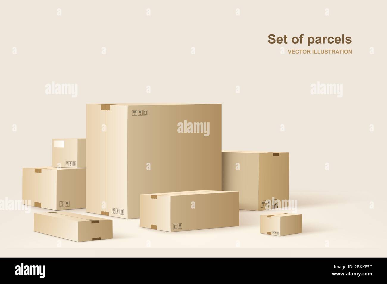 Template of packages. Cardboard boxes for packing and transportation of ...