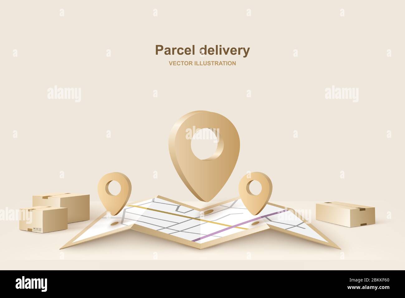 Parcel delivery. Concept for fast delivery service, vector illustration ...