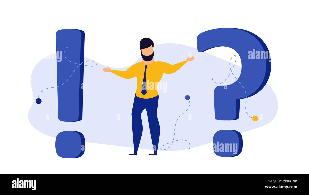 Person man asked question mark vector concept illustration people ...