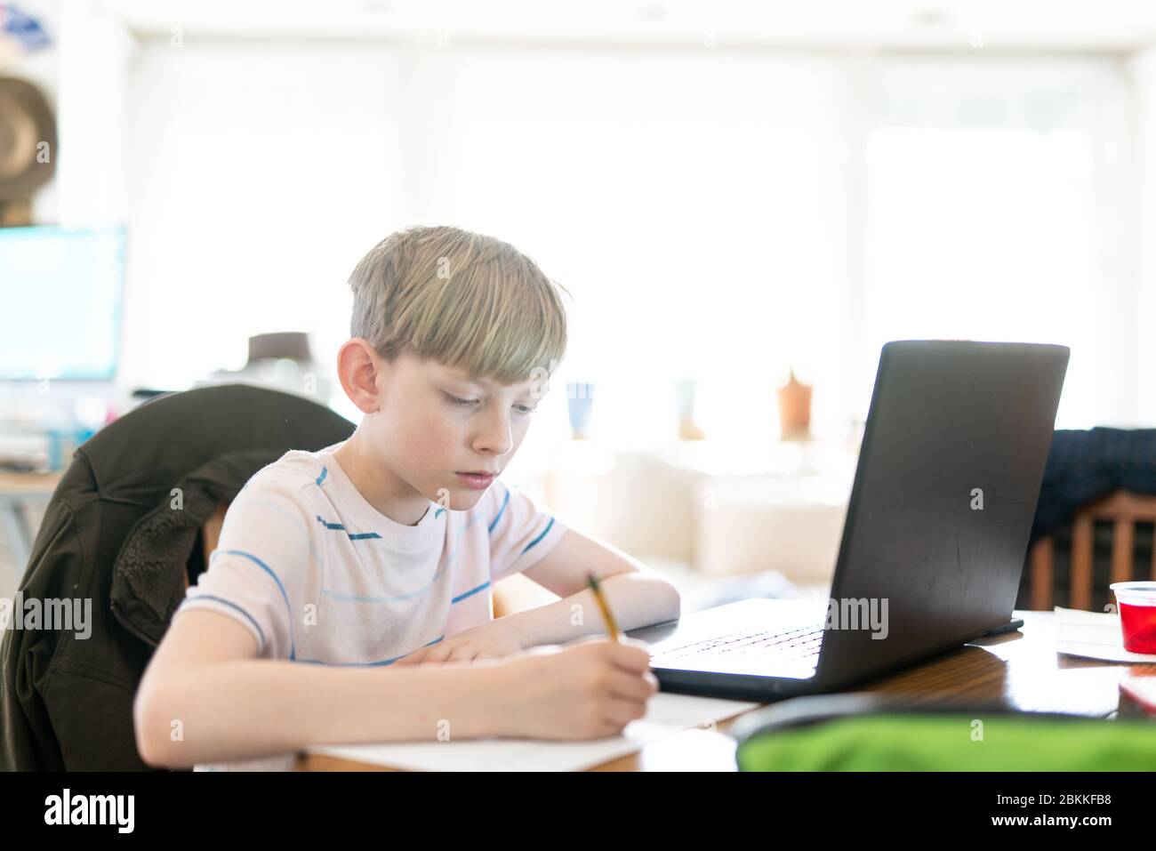 Tween working on homework remotely during shelter in place quarantine ... Tween working on homework remotely during shelter in place quarantine ...
