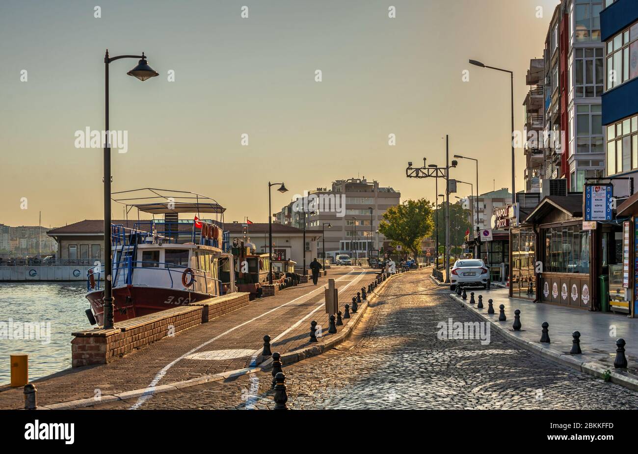 Canakkale, Turkey - 07.23.2019. Embankment of the Canakkale city in ...