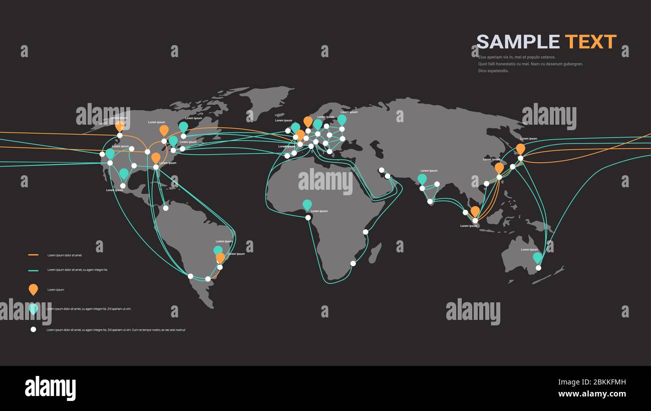global network cable connections and information transfer system world ...