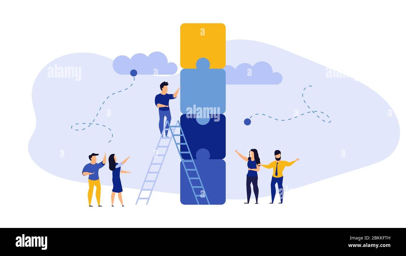 Business teamwork team vector concept illustration idea work. Success ...