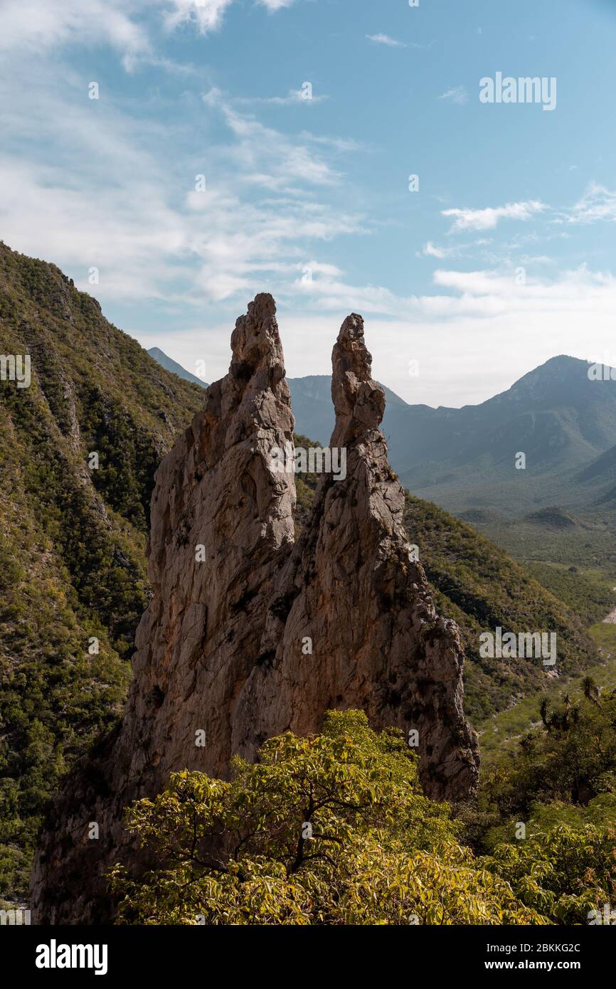 spires in the mountains of Potrero Chico a rock climbing destination ...