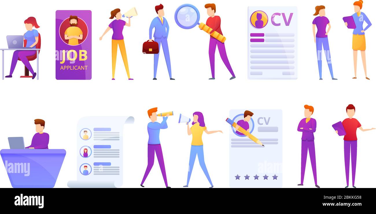 Headhunter icons set. Cartoon set of headhunter vector icons for web ...