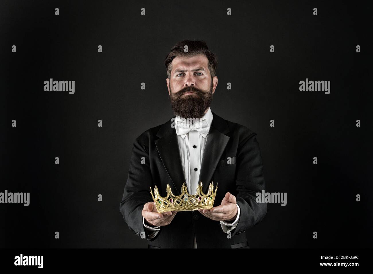 Reputation and status. Glory and ambitions. King crown. Royal ...