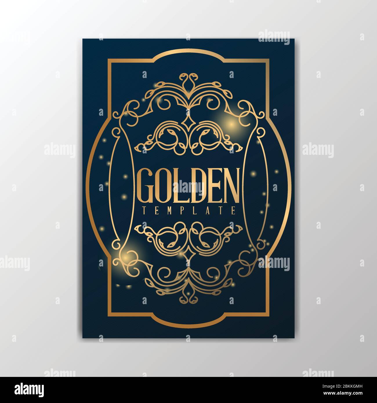 Luxurious Template with Golden Sparkle Color. Vintage Style with ...