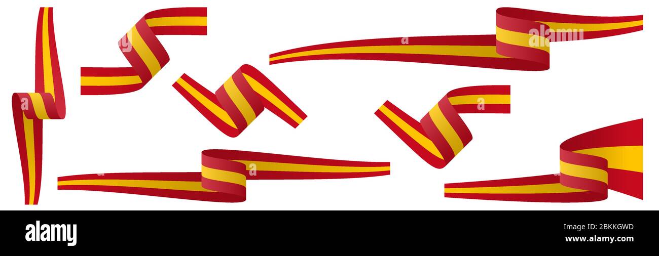 collection of seven different spanish country flag banners with ...
