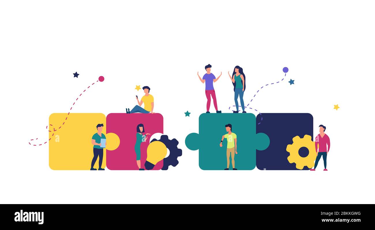 Puzzle team work vector illustration concept partner. Partnership ... Puzzle team work vector illustration concept partner. Partnership ...