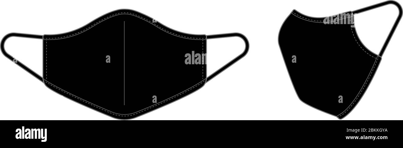 Medical face mask vector template illustration / black Stock Vector ...