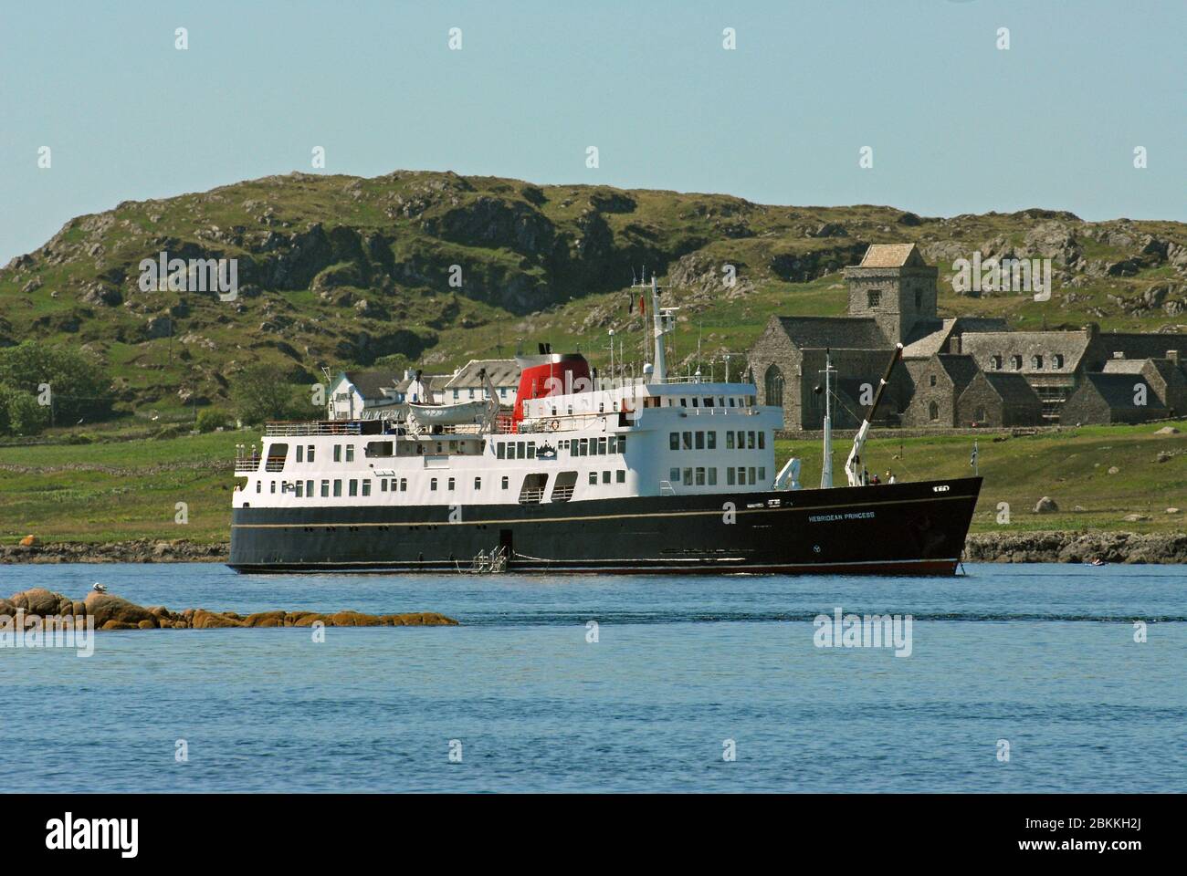 HEBRIDEAN PRINCESS at anchor in the SOUND OF IONA, with the famous IONA ...