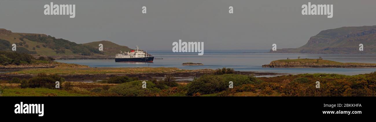HEBRIDEAN PRINCESS lying at anchor in LOCH TUATH, ULVA, SCOTLAND Stock ...