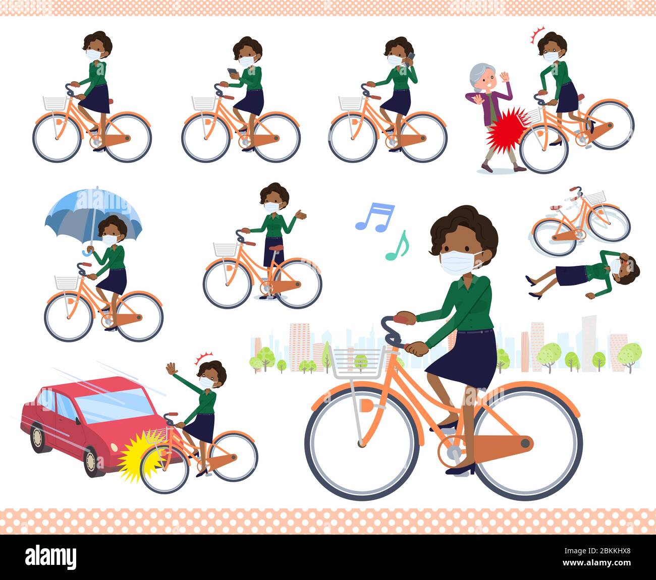 African Woman On A Bicycle Stock Vector Images - Alamy