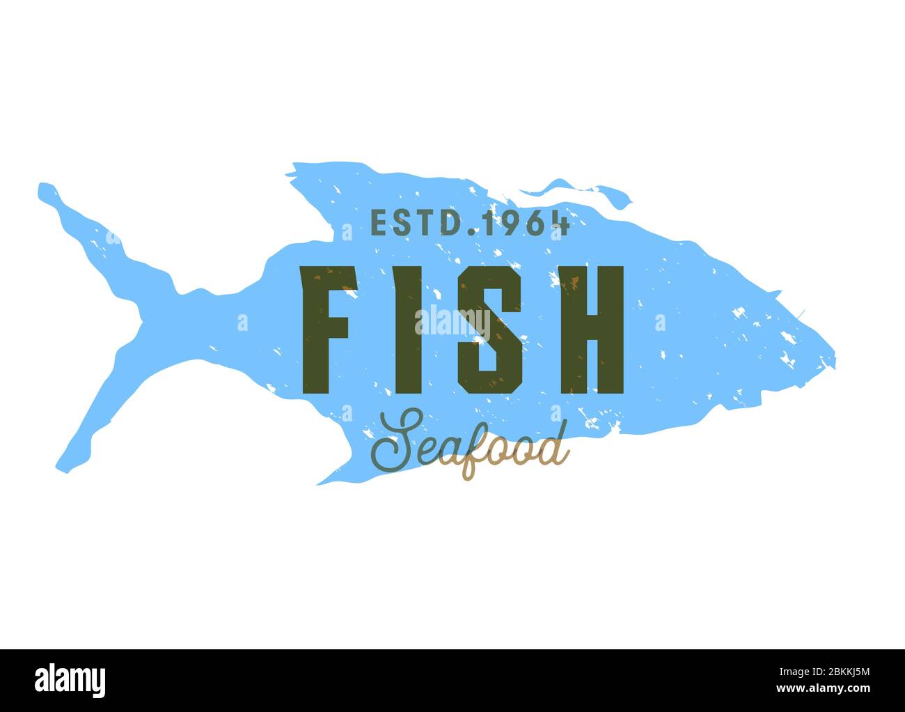 fish silhouettede sign, vector emblem, seafood restaurant label, food ...