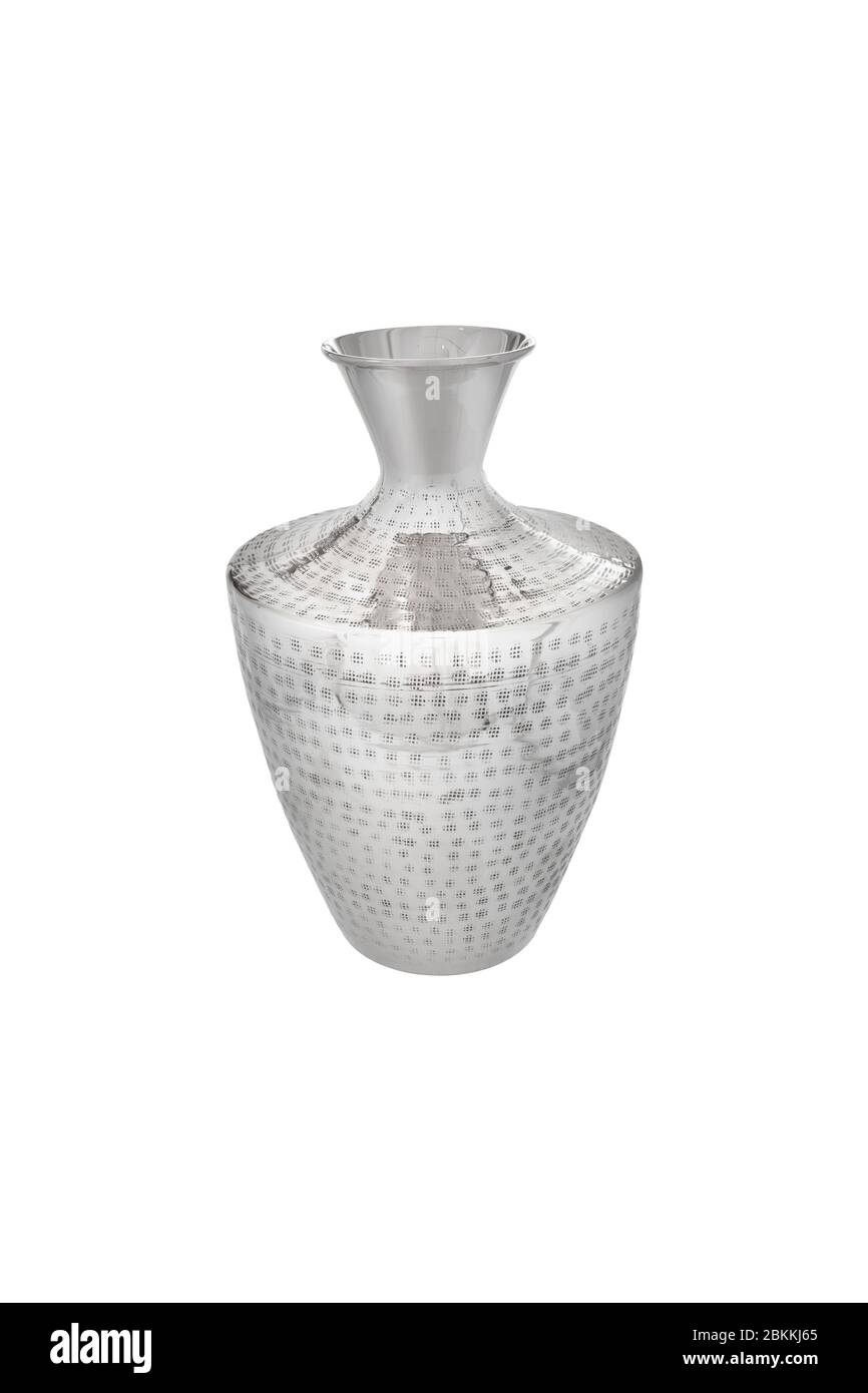 Elegant Metal vase isolated on a white background (glass, empty, vase ...