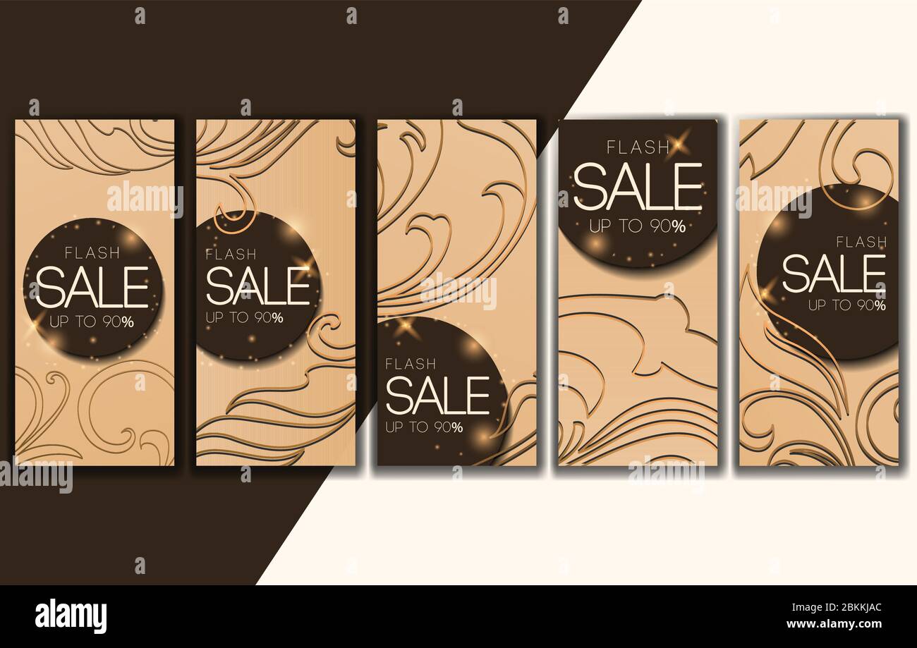 Luxury Vertical Banner with Ornament. Sale Banner with Luxurious ...