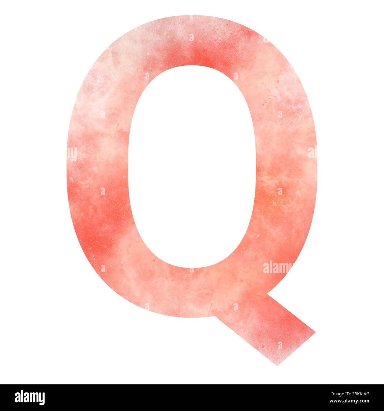 Orange space alphabet. Capital letter Q. Digital art. Isolated on white ...