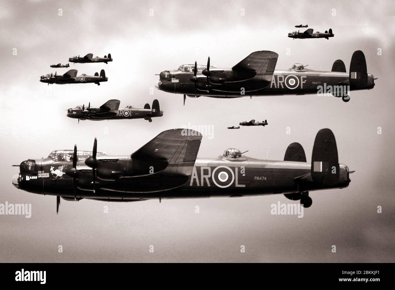 ww2 bomber command, lancaster bombers raid Stock Photo - Alamy