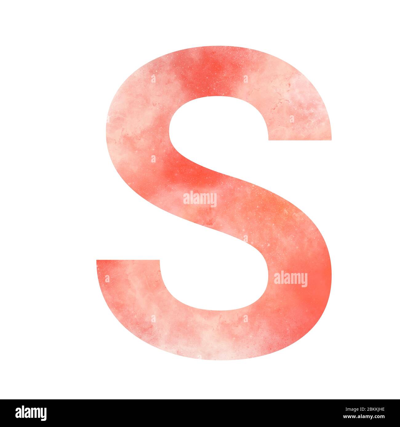 Orange space alphabet. Capital letter S. Digital art. Isolated on white ...