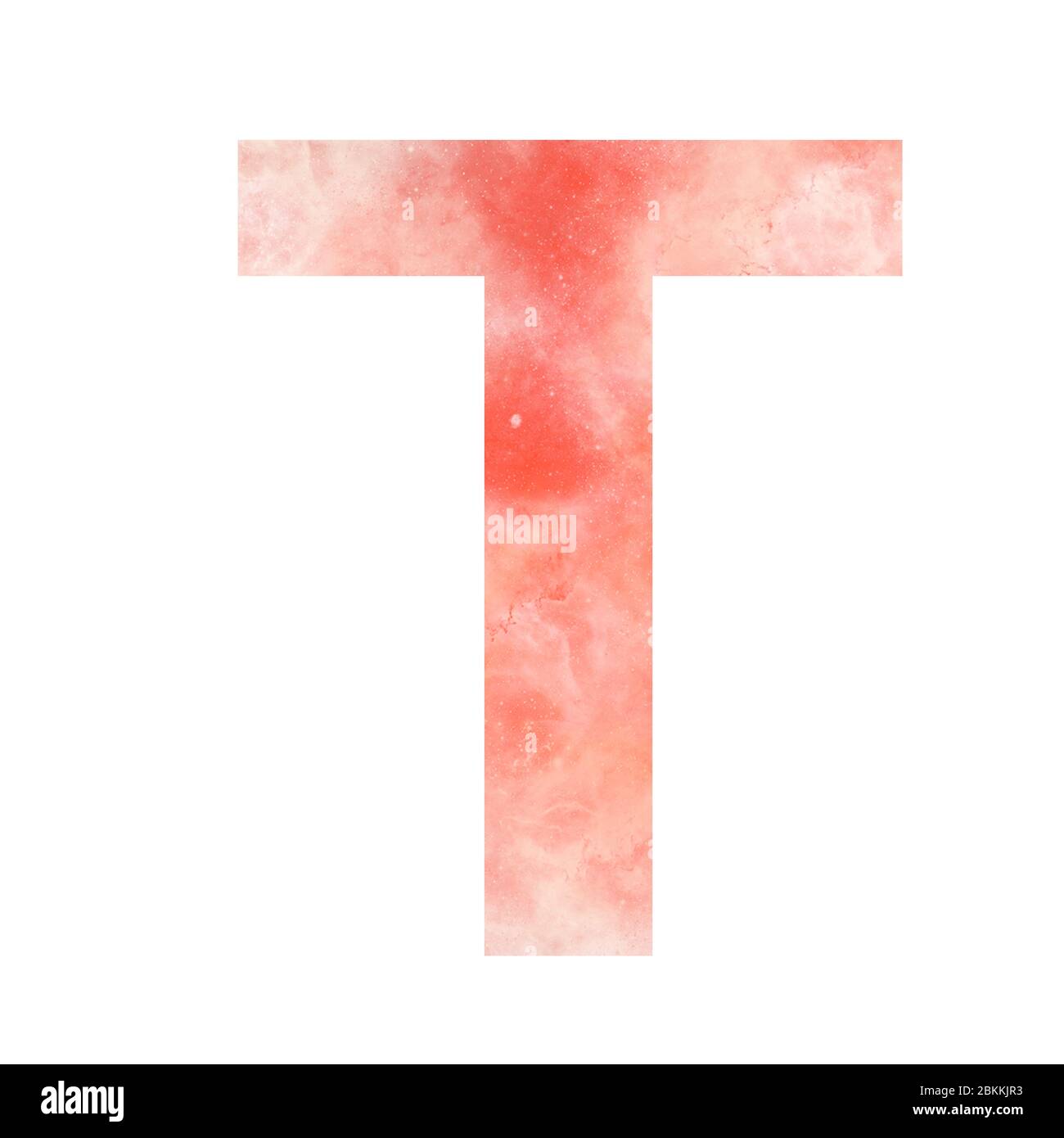 Orange space alphabet. Capital letter T. Digital art. Isolated on white ...