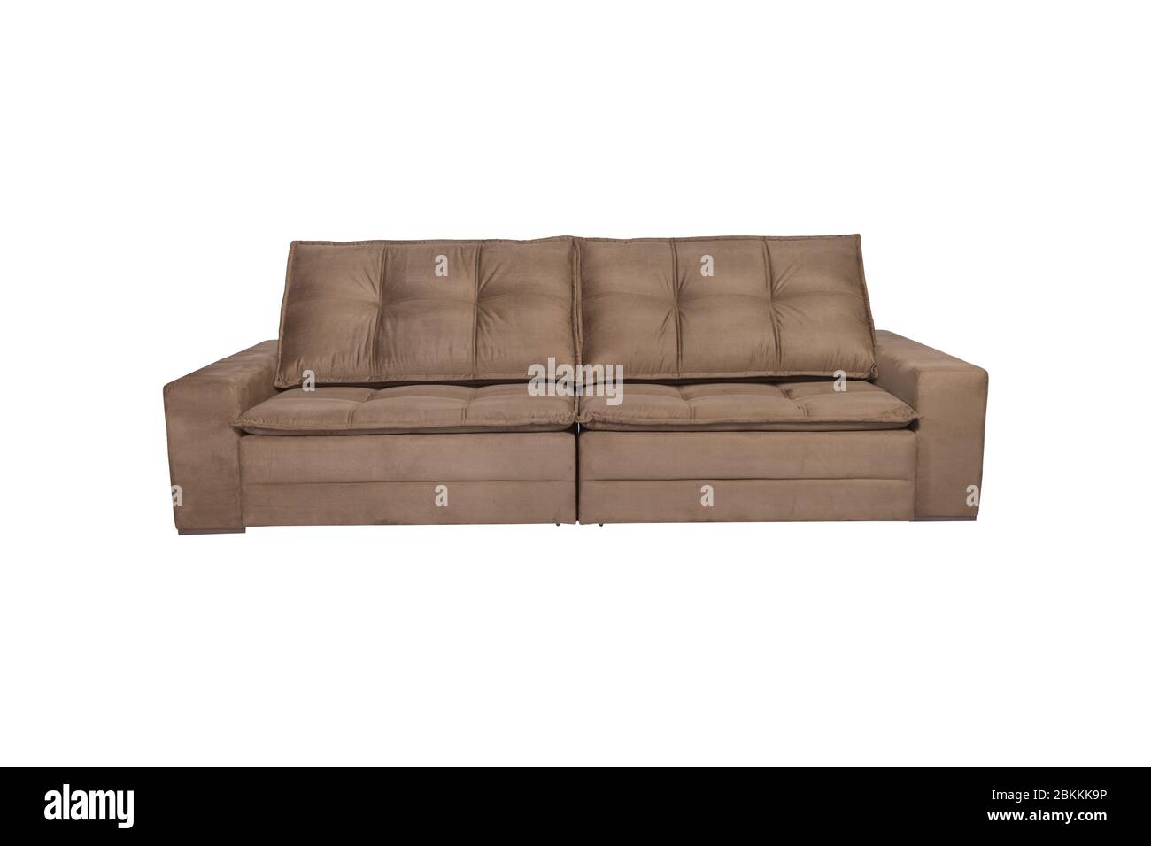 modern brown suede couch sofa isolated on white background Stock Photo - Alamy