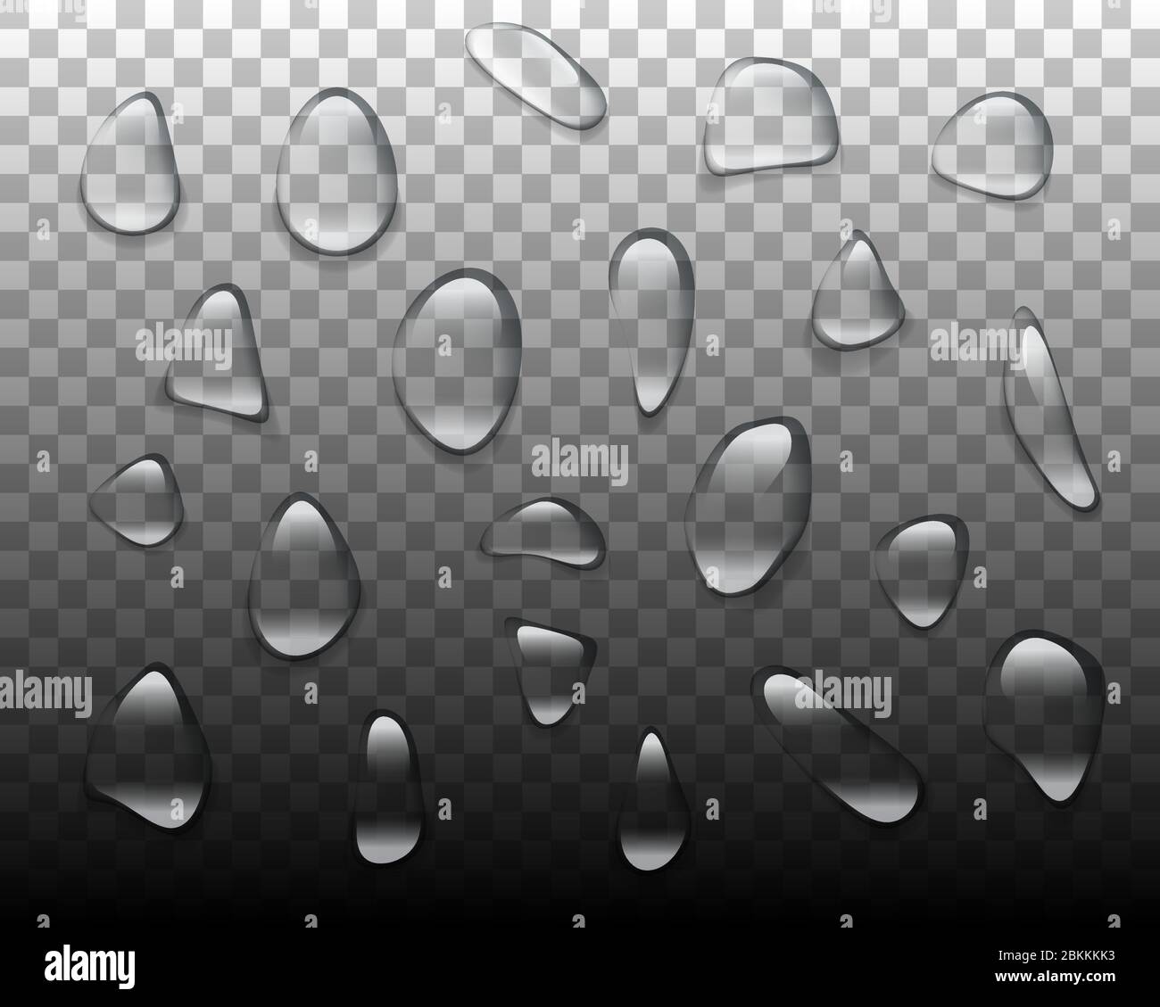 Set drops water isolated on background. Transparent wet effect liquid ...