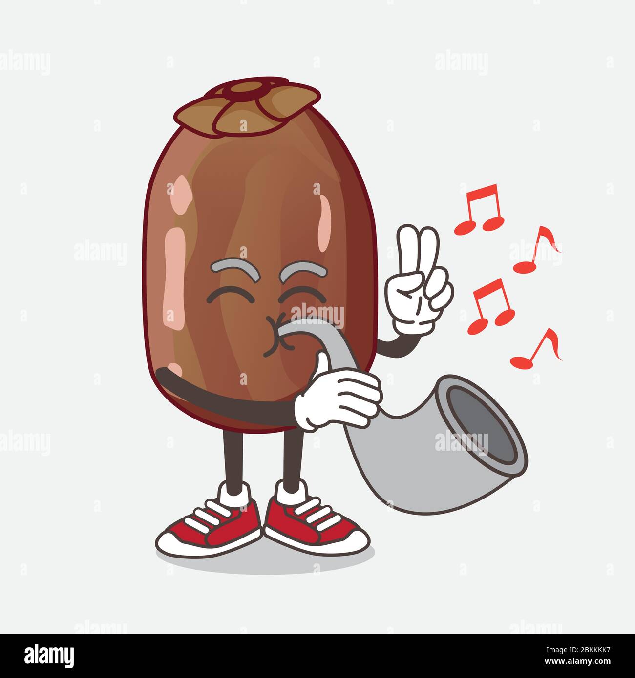 An illustration of Date Fruit cartoon mascot character playing music ...