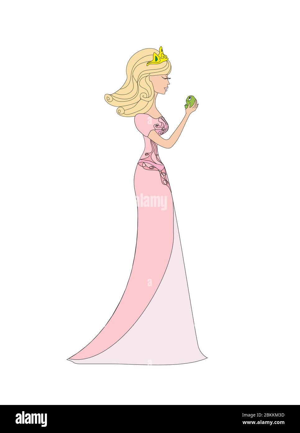 Beautiful young princess and lovely frog Stock Vector Image & Art - Alamy