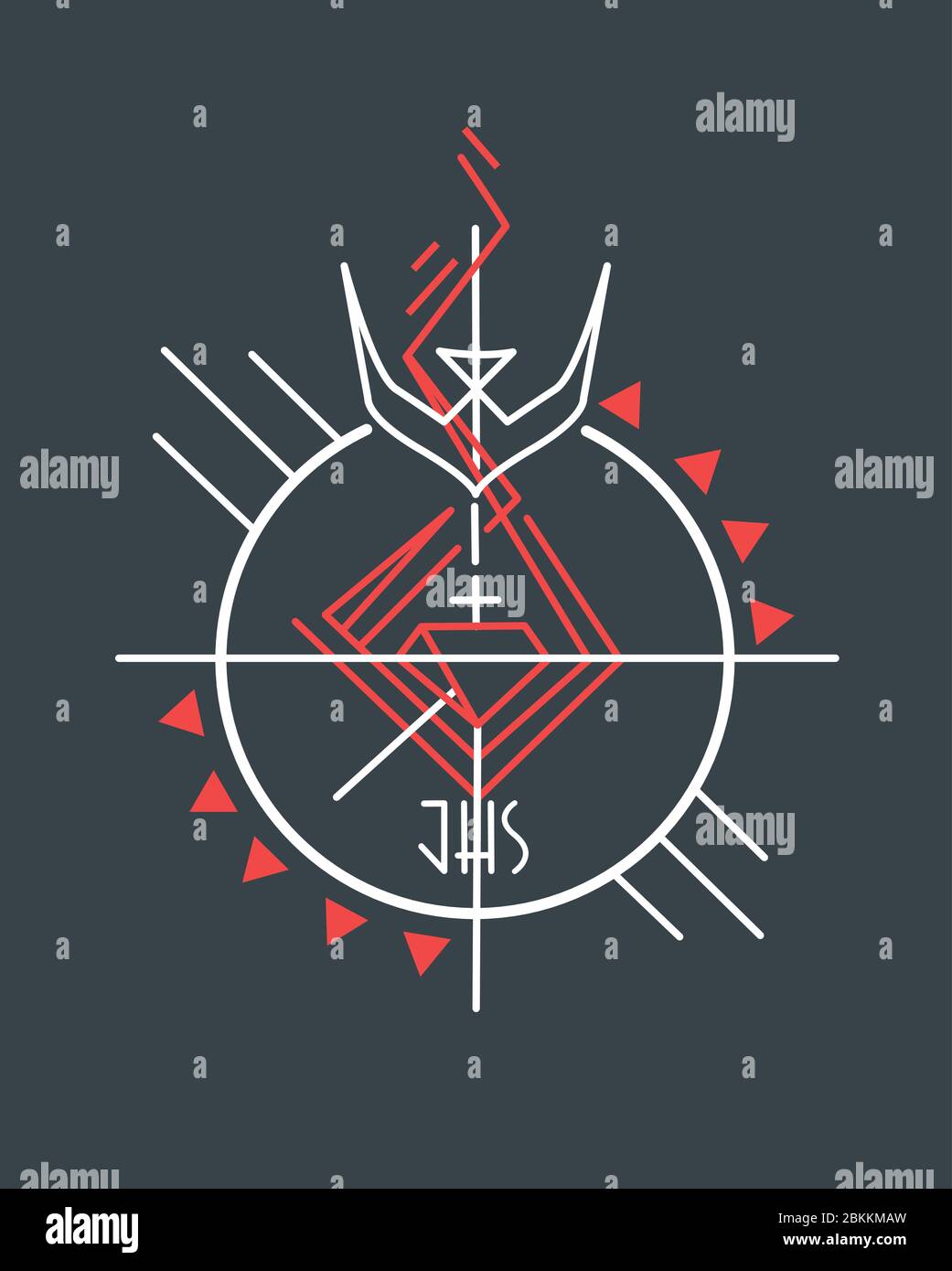 Digital vector illustration or drawing of religious christian cross ...