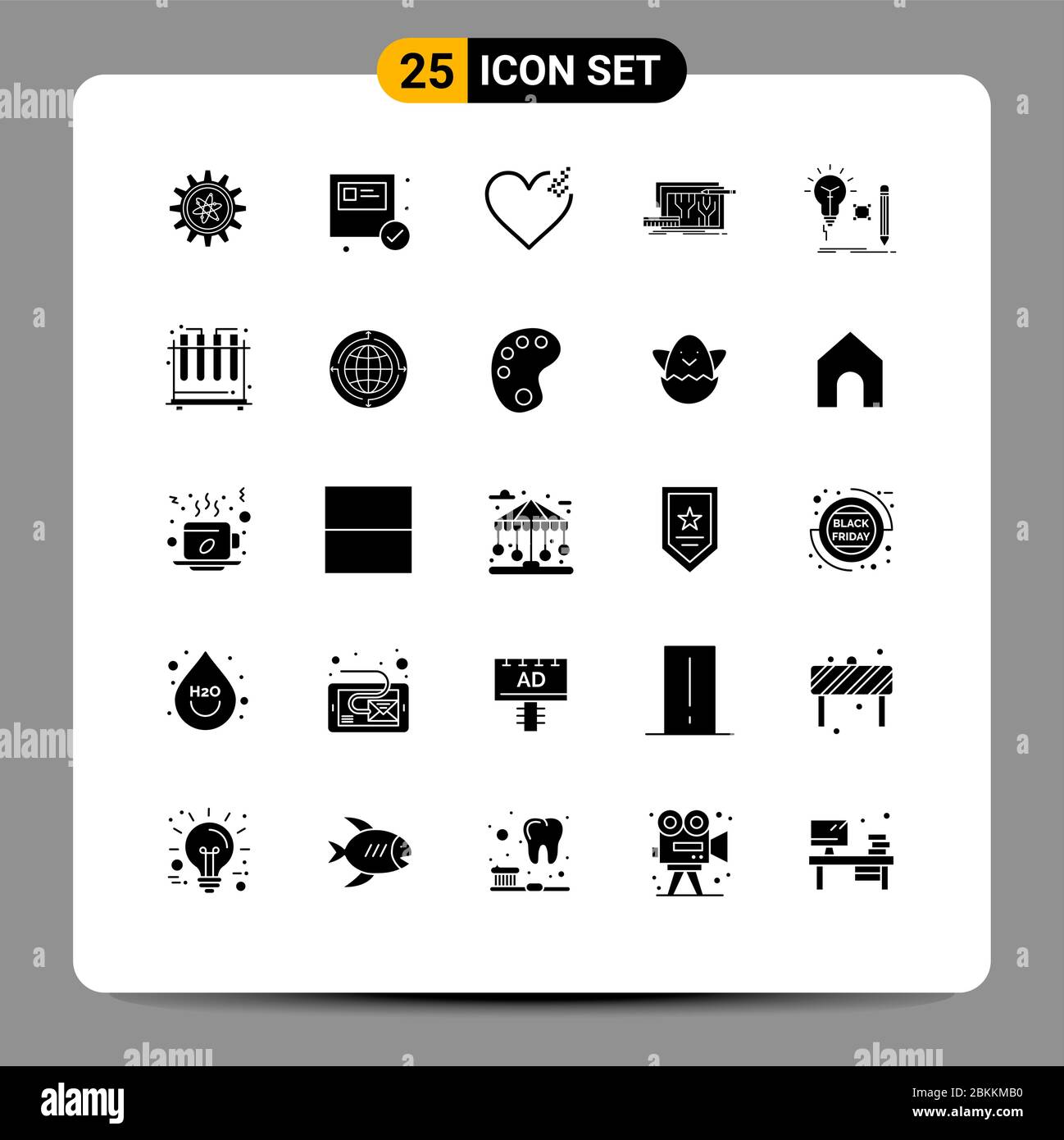 25 Thematic Vector Solid Glyphs and Editable Symbols of insight ...