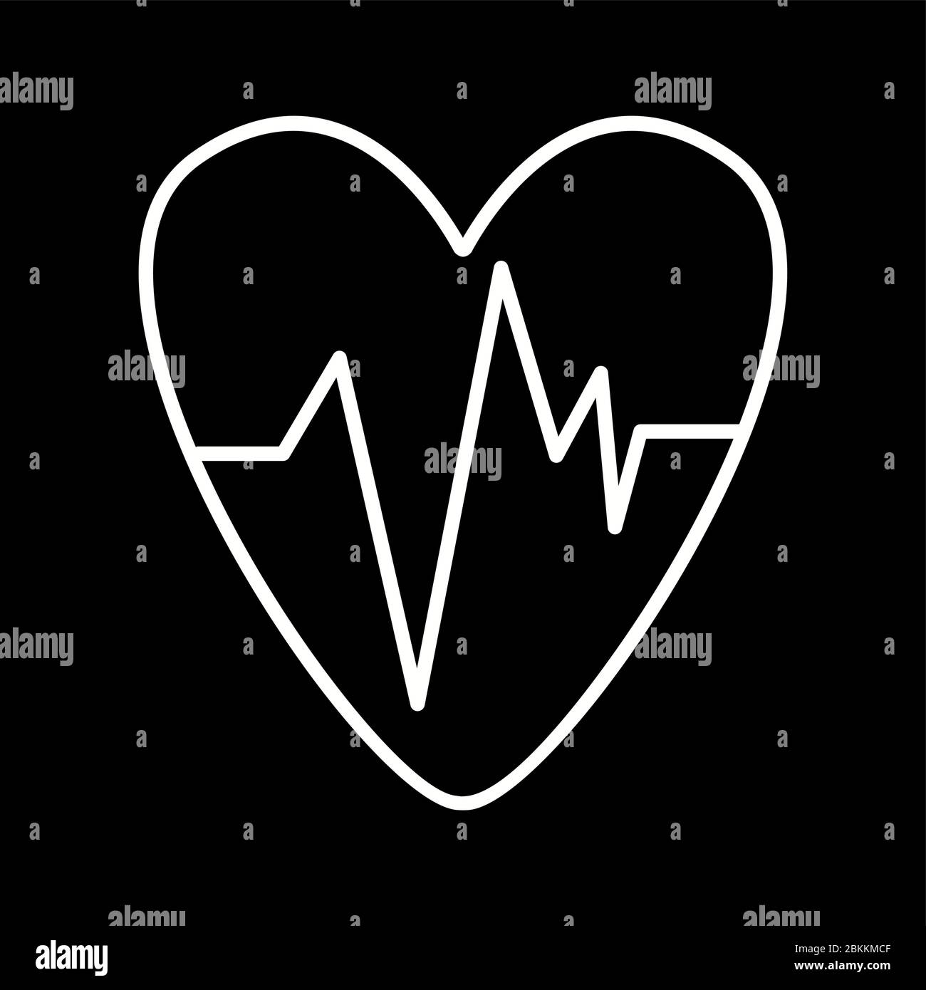 Heart ECG vector line icon Stock Vector Image & Art - Alamy