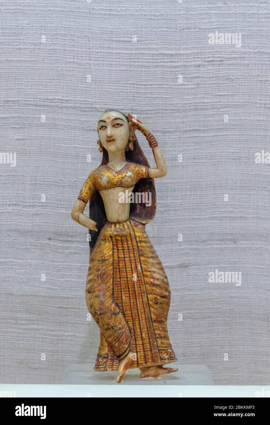 Painted ivory dancer figure, 1900s, Museum, Delhi, India Stock Photo ...