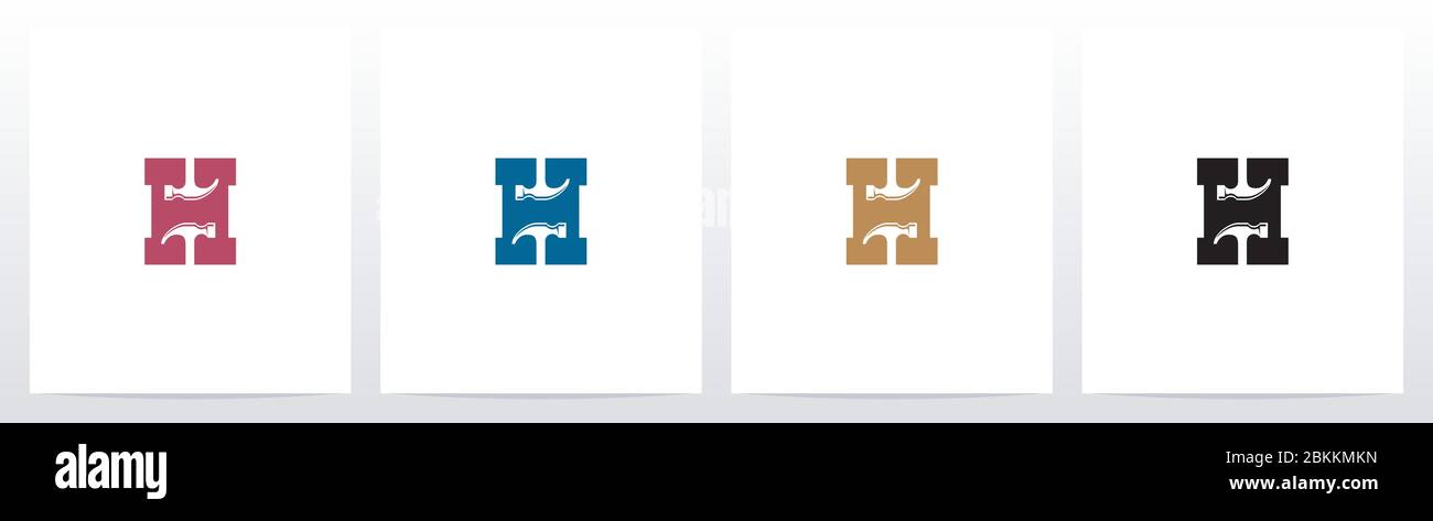 Hammer Tools On Letter Logo Design H Stock Vector Image & Art - Alamy