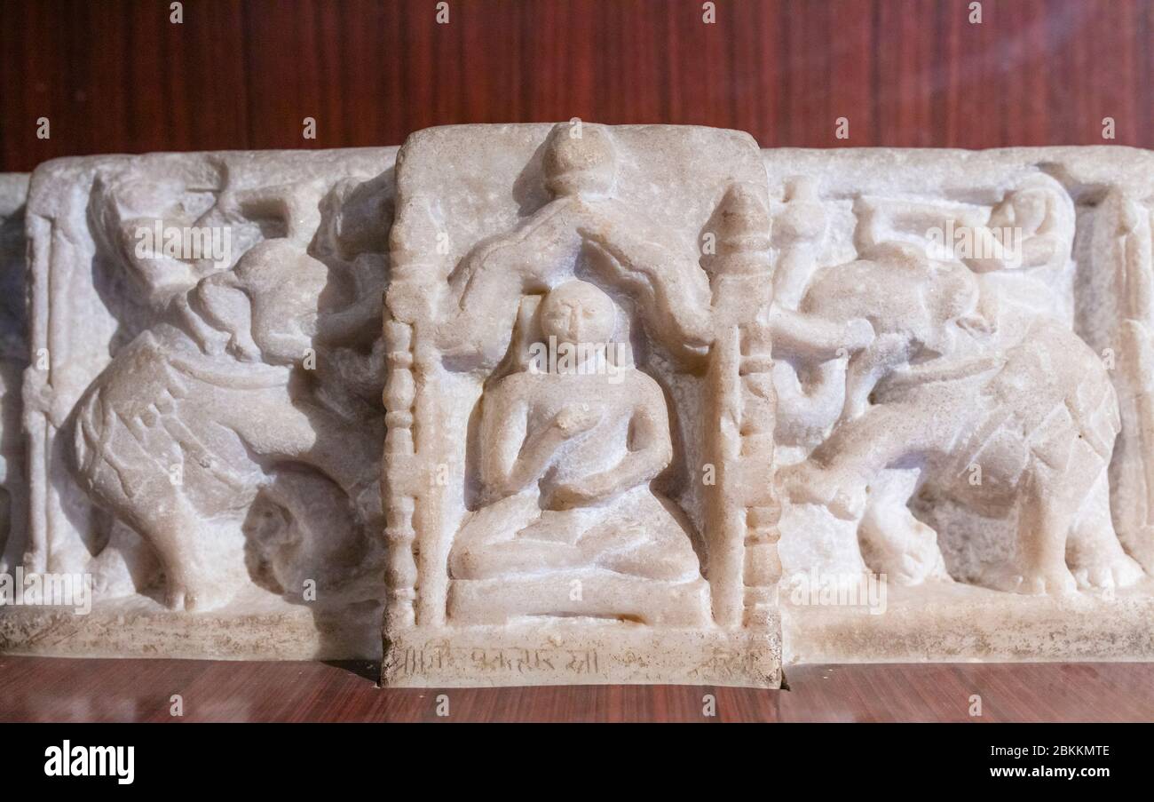 Marble door lintel from Jain temple, 12th century, Purana Qila, Old ...