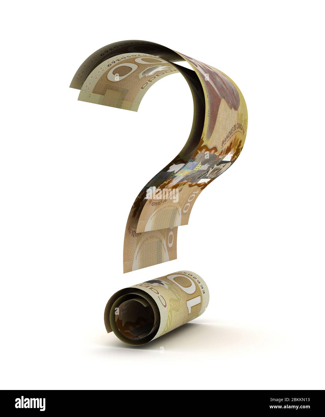 Canadian Dollar and Question Mark (Isolated by clipping path Stock ...
