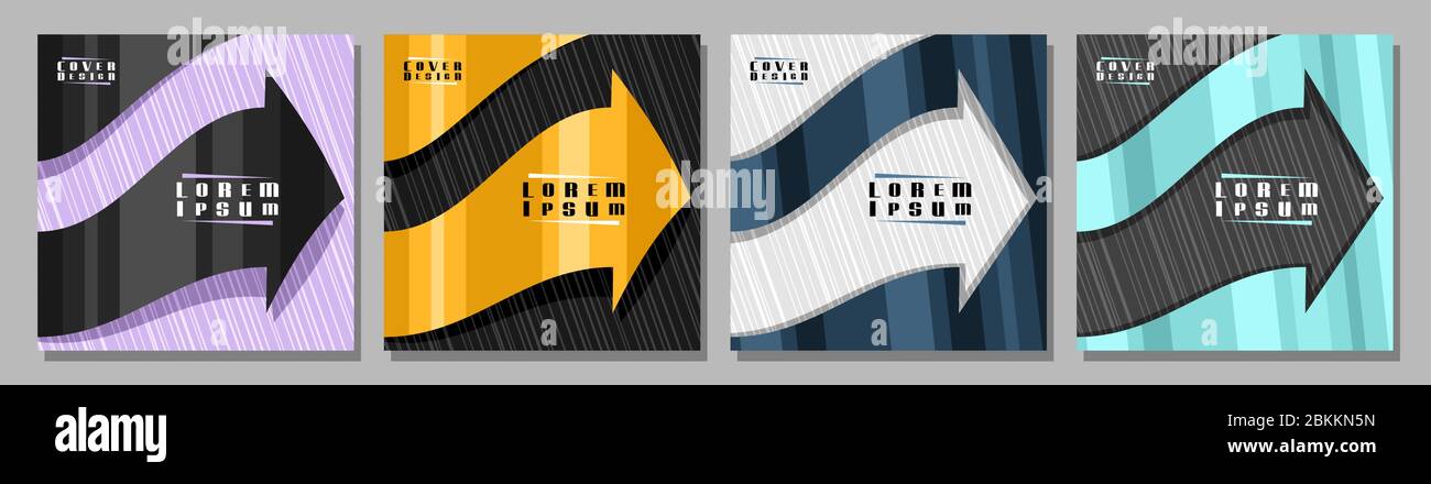 Vector square Covers with Arrows, 4 layouts with right design ...