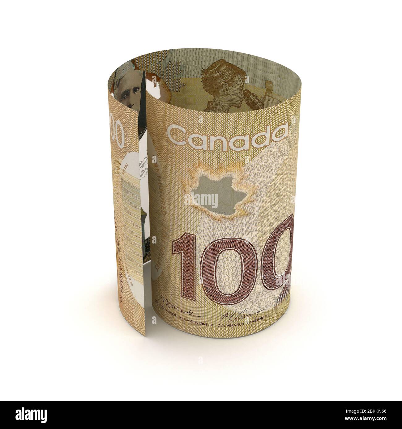 Canadian Dollar in rolls (Isolated by clipping path Stock Photo - Alamy
