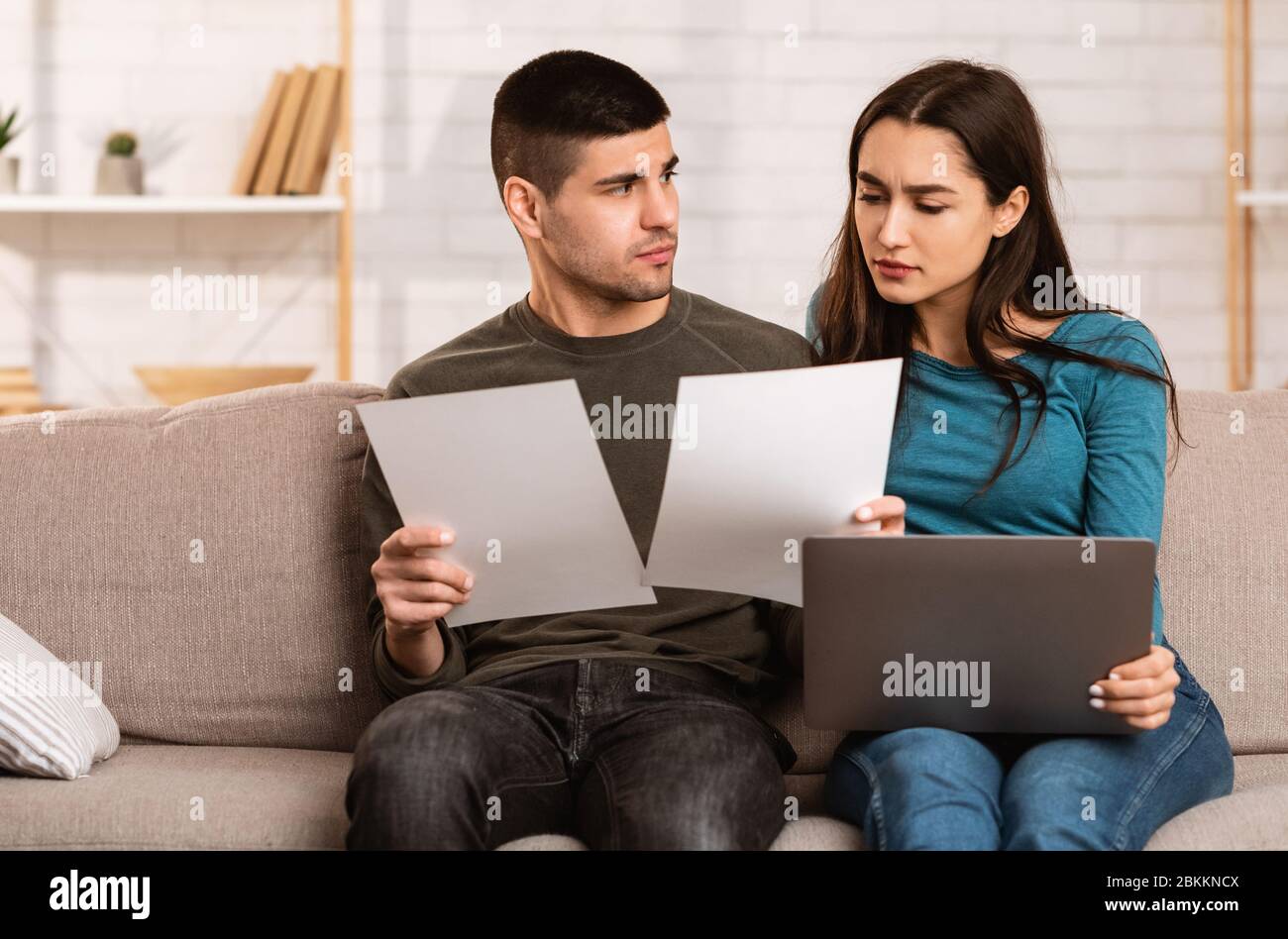 Couple having financial problems, managing family budget Stock Photo ...