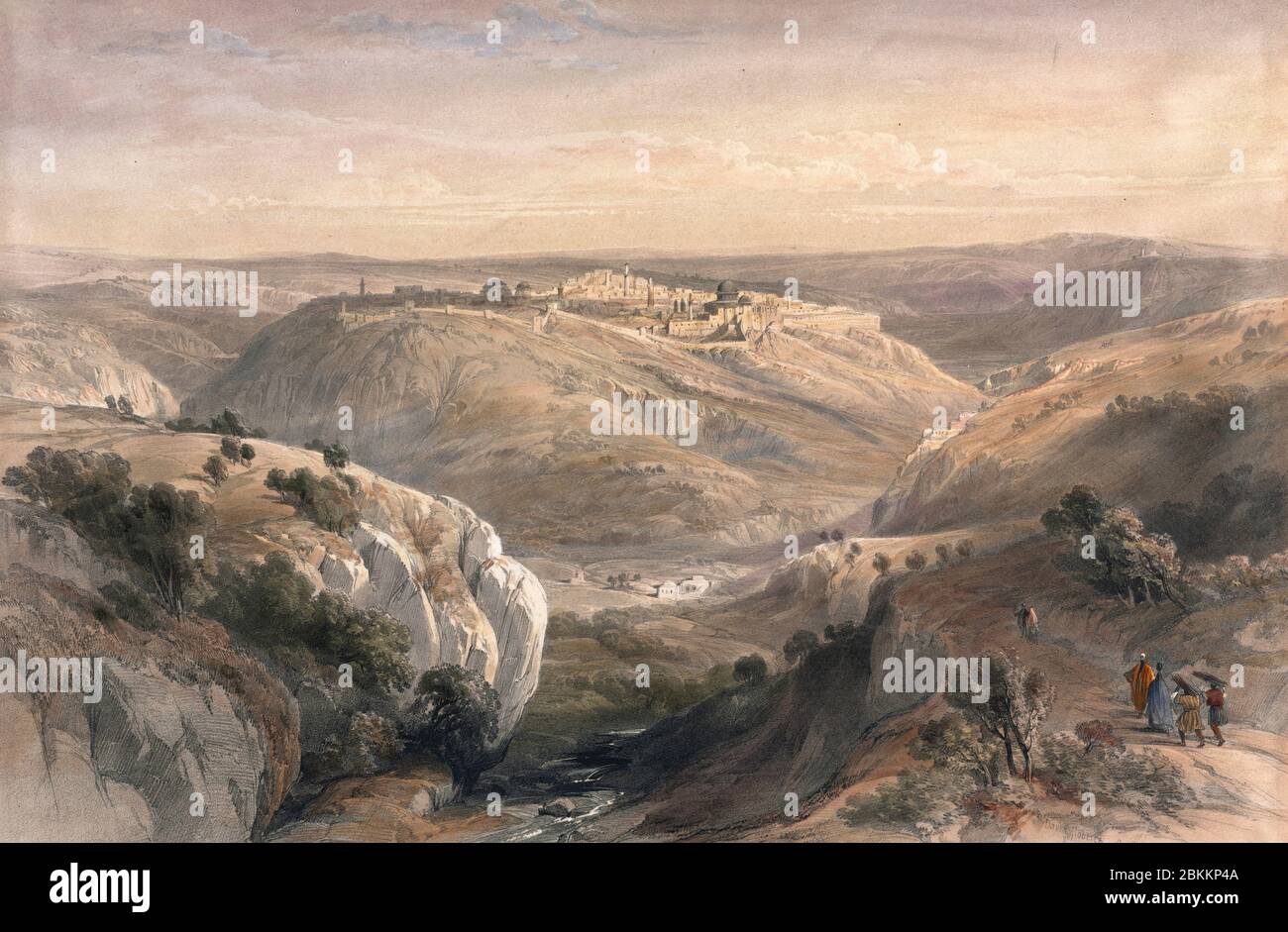 Jerusalem from the South by David Roberts, 1839 Stock Photo - Alamy