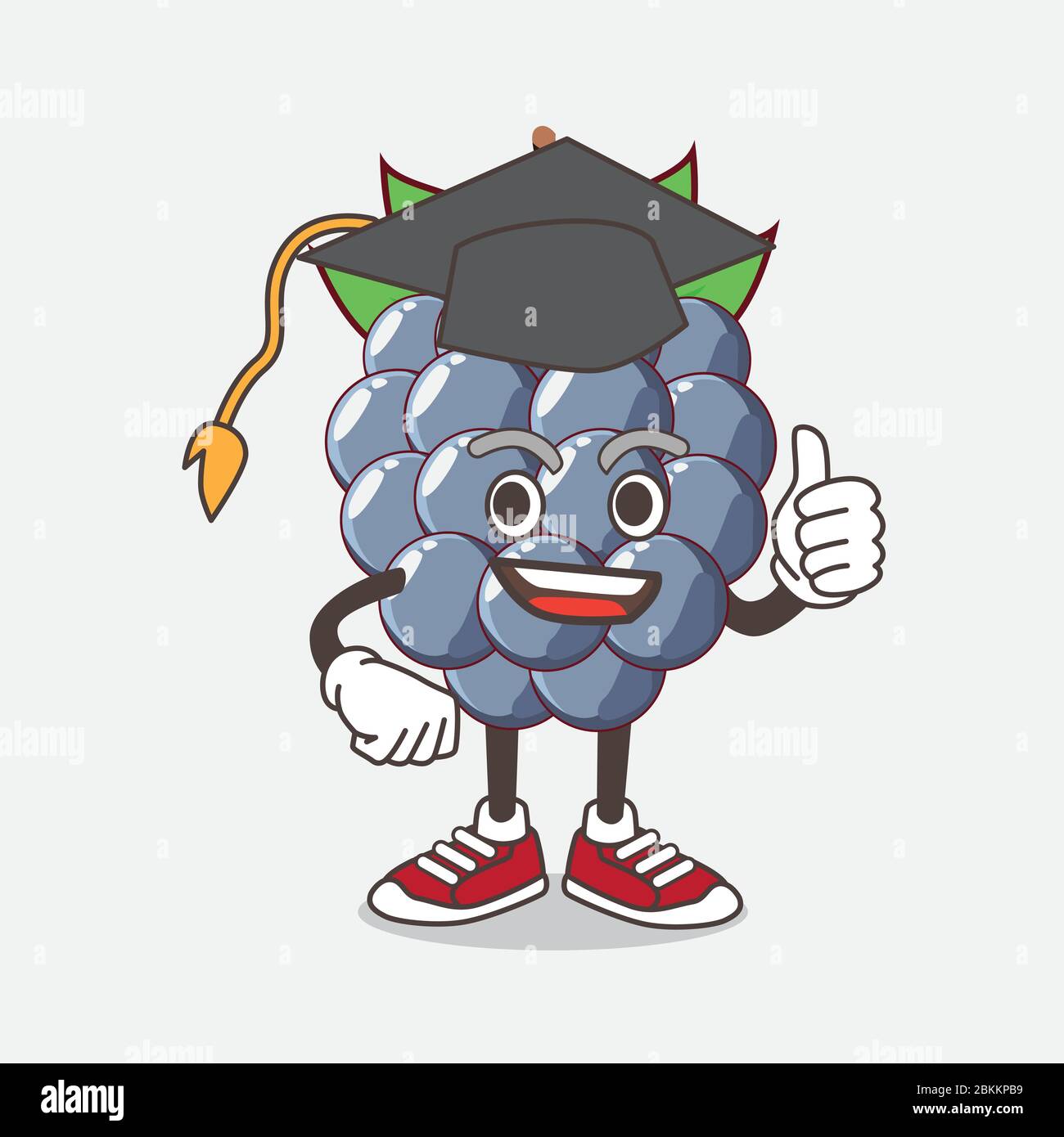 An illustration of Dewberries Fruit cartoon mascot character in a black ...