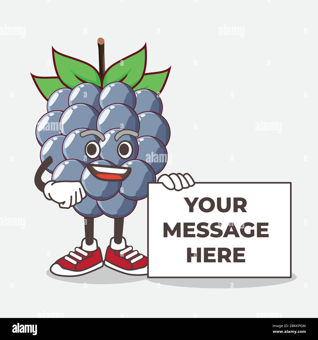 An illustration of Dewberries Fruit cartoon mascot character holding a ...