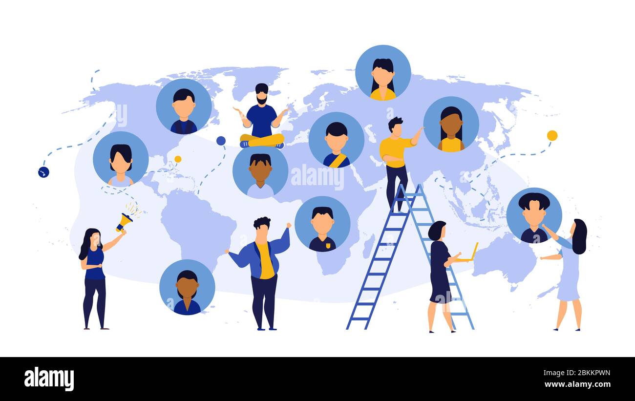 World business Earth map global technology consulting team. Cooperation ...