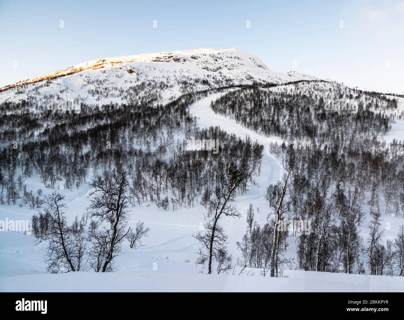 Hovden Norway ski resort and ski runs Stock Photo - Alamy